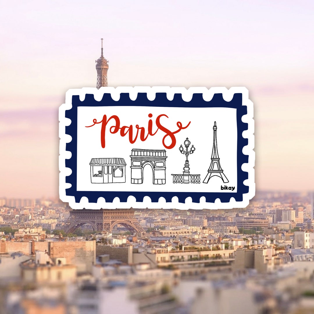 Paris Travel Hydro Flask Sticker, France Waterproof Stickers, Eiffel ...
