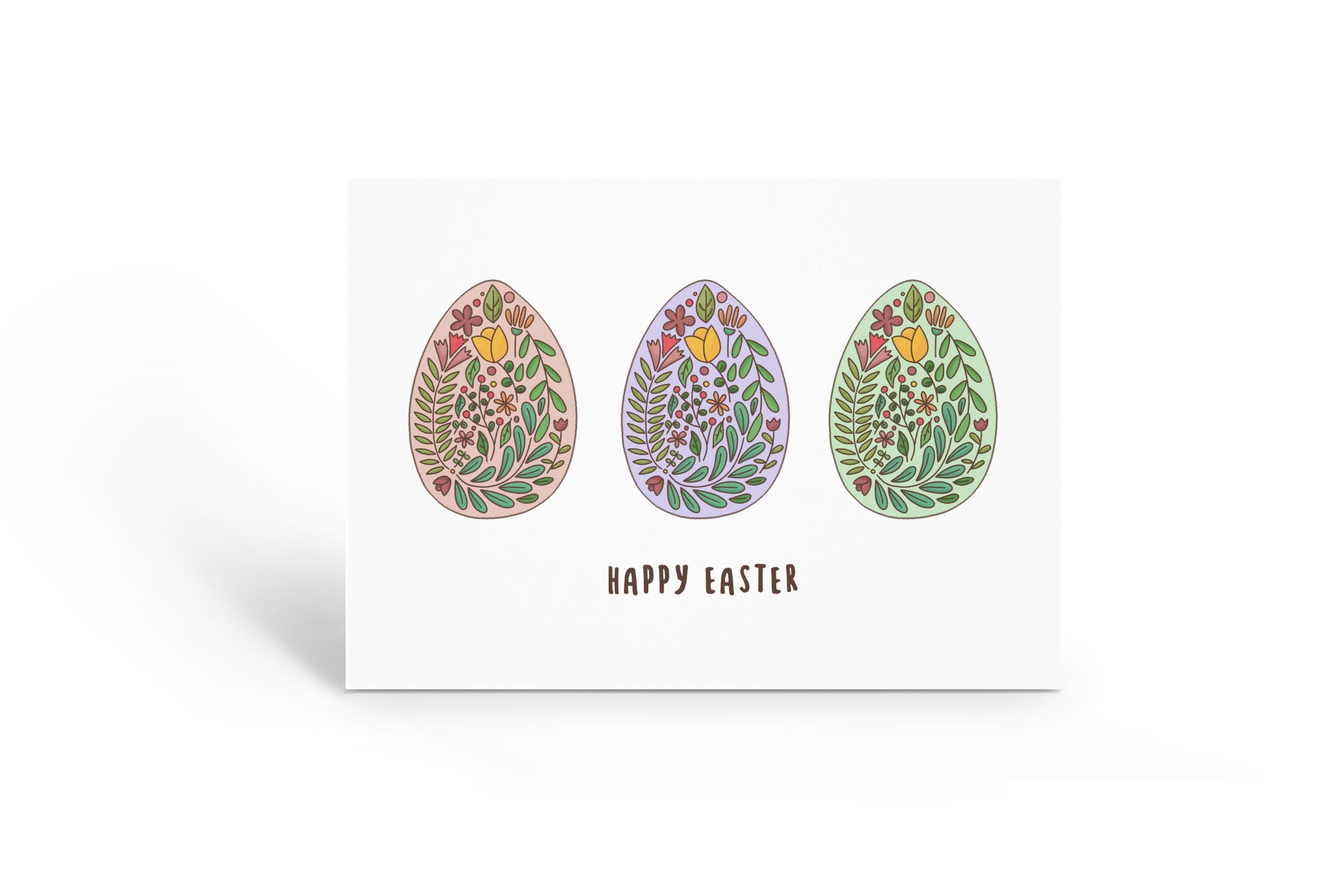 Easter Card, Happy Easter Eggs Card Set - Etsy Canada