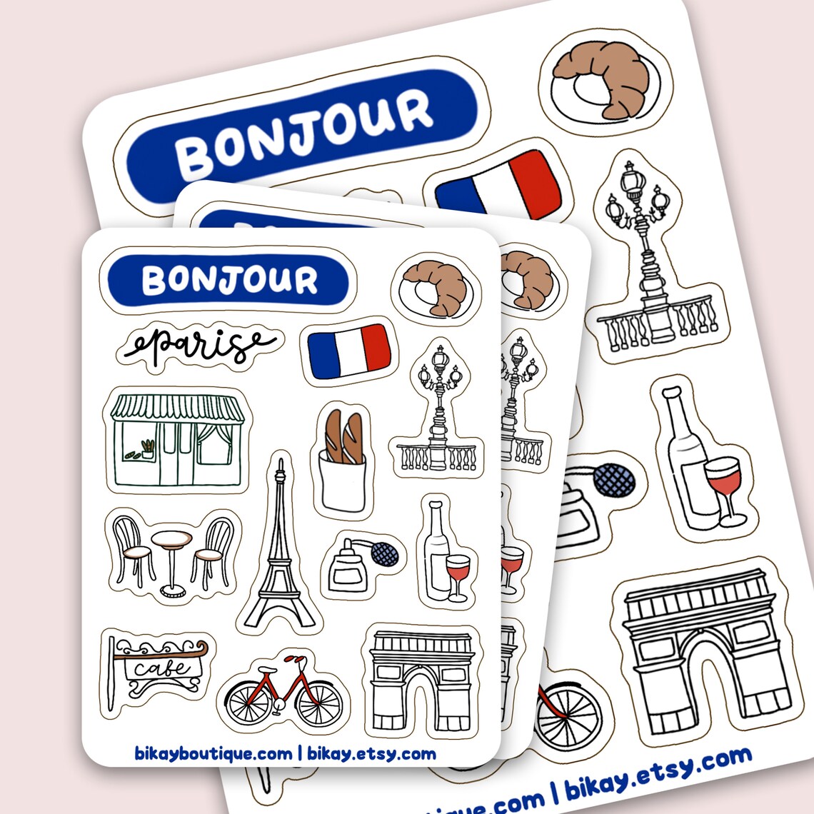 Aesthetic Paris Sticker Sheet Travel Journal Stickers - Etsy Canada