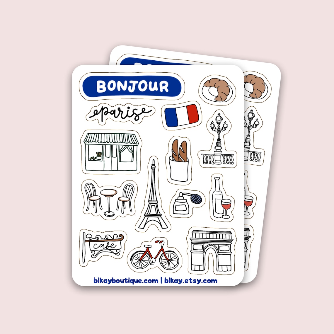 Aesthetic Paris Sticker Sheet Travel Journal Stickers - Etsy Canada