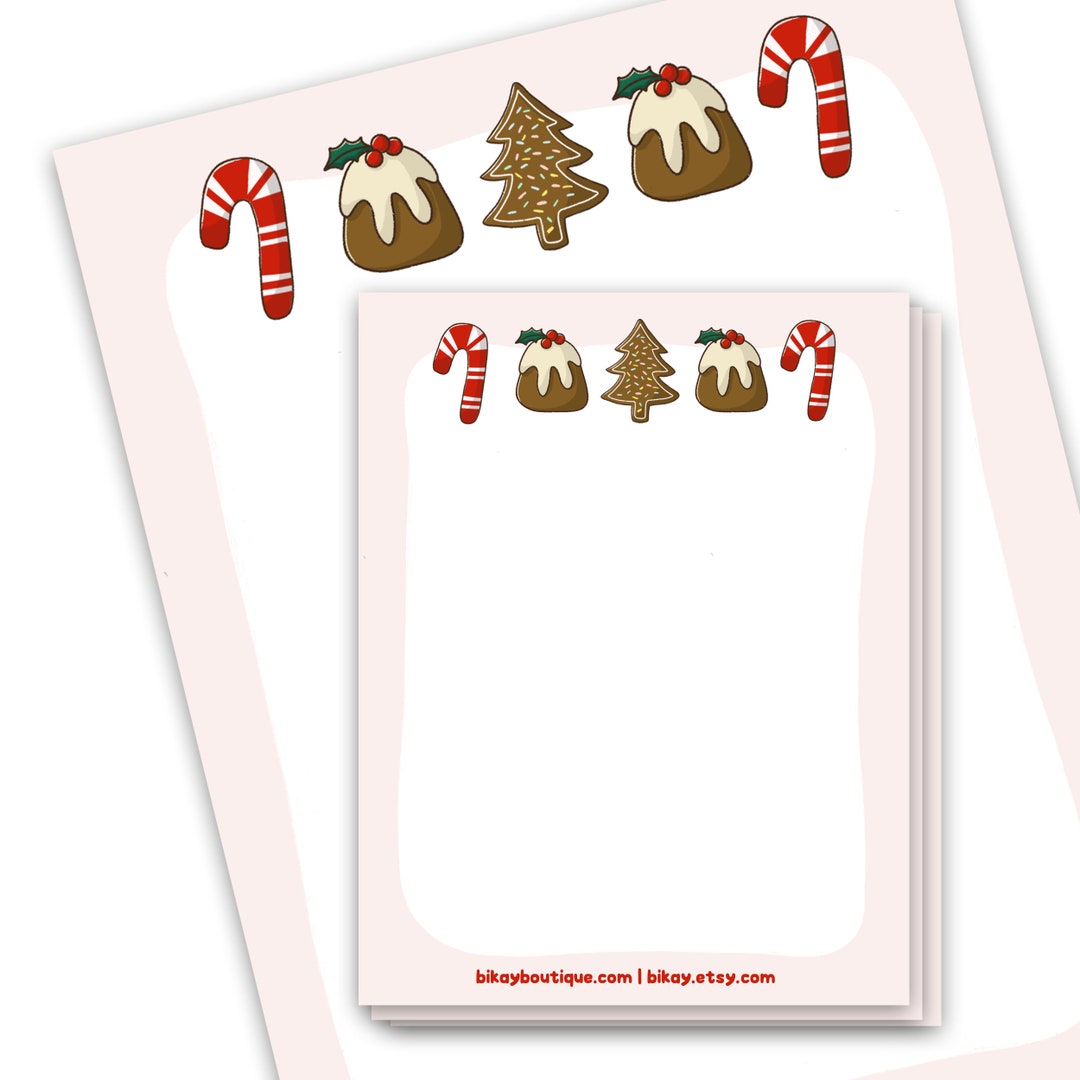 Christmas Notepad, Christmas Stationery, Christmas Note Cards ...