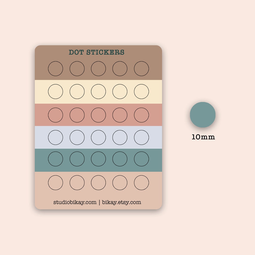 10mm Neutral Circle Dot Planner Stickers Minimalist & Functional ...