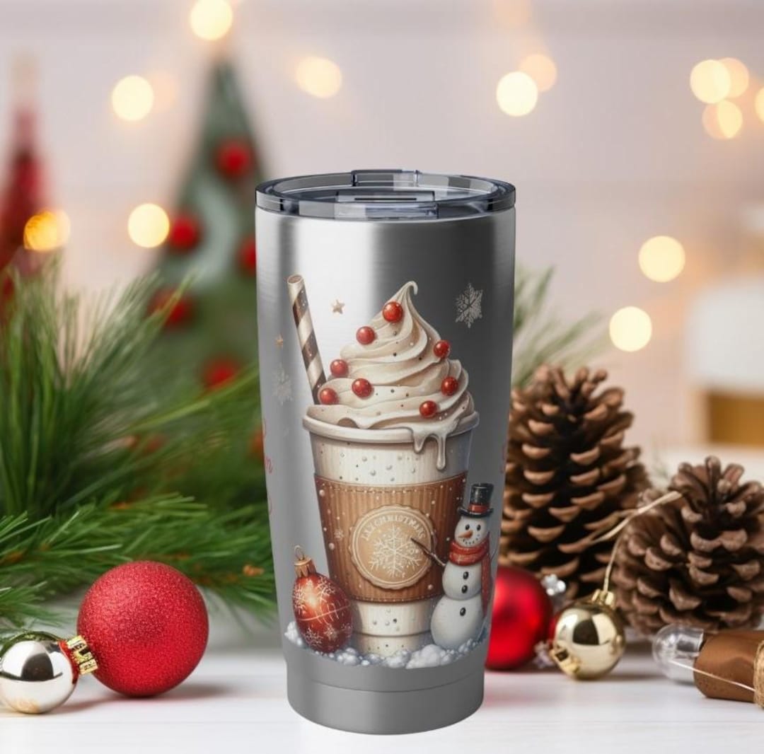 Christmas Coffee 20oz Tumbler, Holiday Travel Mug, Festive Drink Cup ...