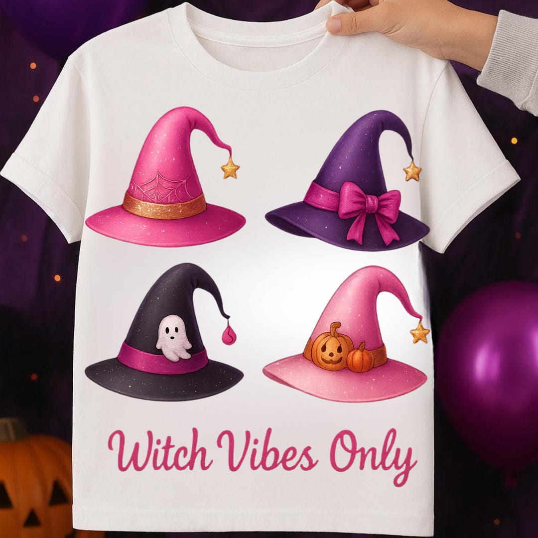 Witch Hats Halloween PNG, Pink Coquette Girly Witch Clipart, Retro ...