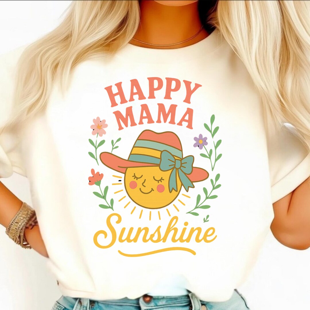 Retro Floral Sunshine PNG | Cute Smiling Sun Design for Sublimation ...