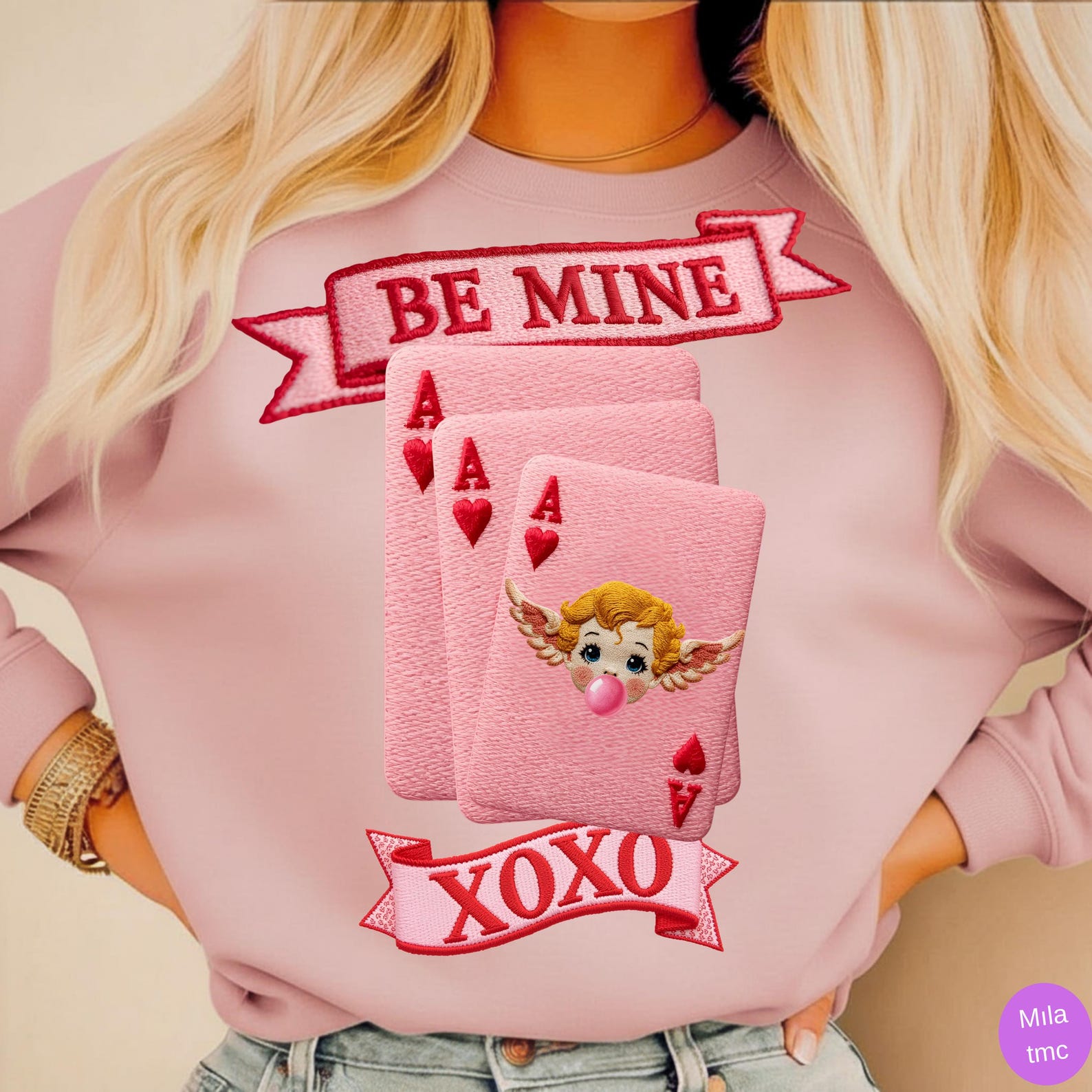 Faux Yarn Valentine Cards PNG | Cupid Bubble Gum Be Mine XOXO Design - Etsy
