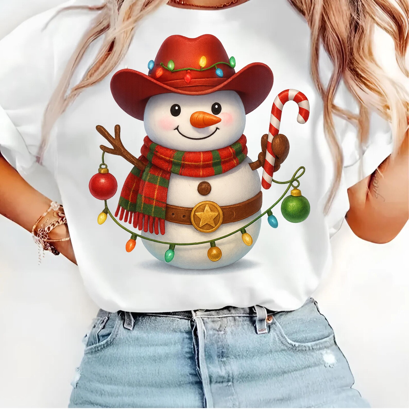 Howdy Cowboy Snowman PNG, Western Rustic Plaid Holiday Clipart, Country ...