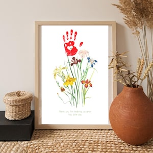 Mother’s Day Handprint Craft | Printable Flower Art for Grandma | Kids ...