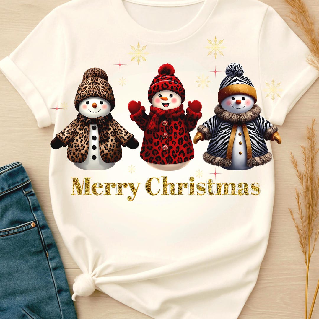 Girl Snowman PNG: Red Leopard Zebra Print Christmas Clipart, Holiday ...