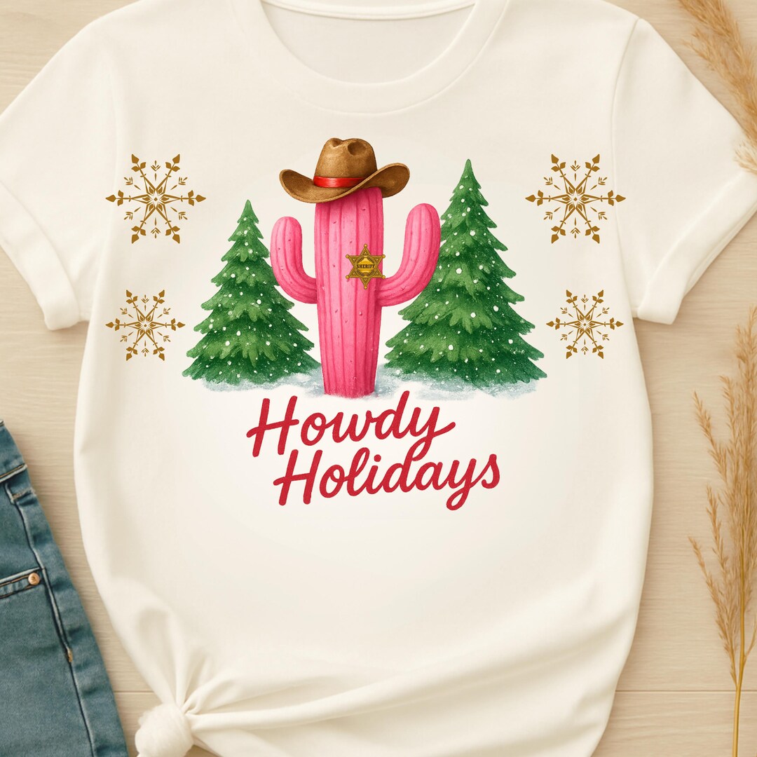 Howdy Holidays PNG: Western Cowboy Christmas Clipart (digital Download ...