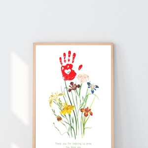 Mother’s Day Handprint Craft | Printable Flower Art for Grandma | Kids ...