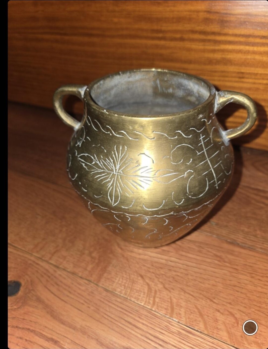 Antique Chinese Solid Brass Vase - Hand Etched Leaf Motifs - Etsy