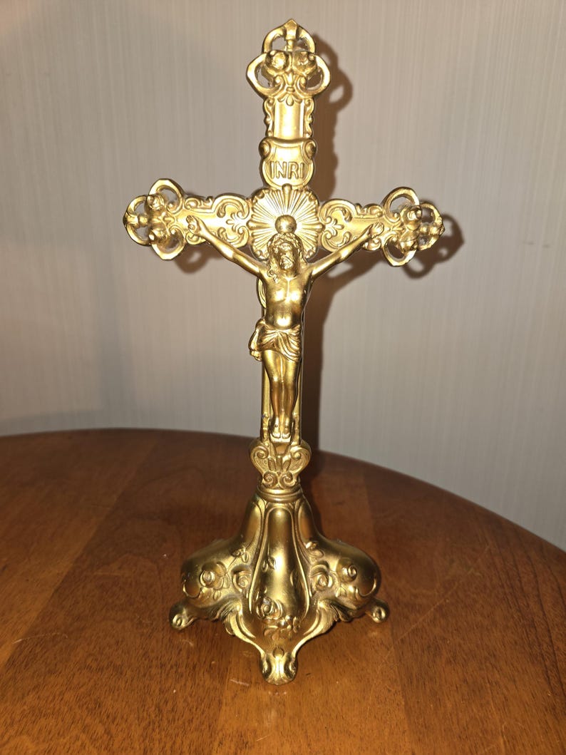 Golden Crucifix - Painted Steel - Made in USA - Etsy
