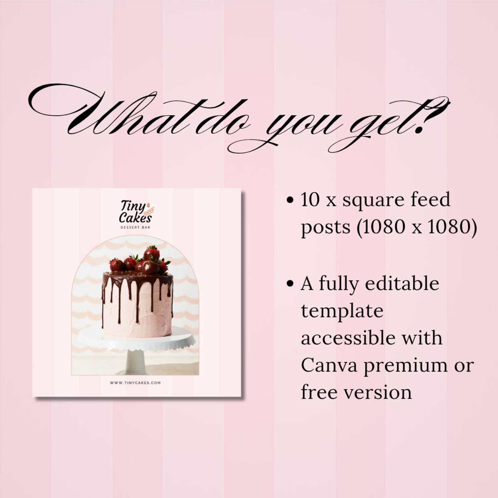 Pink Bakery Instagram Template | 10 X Editable Canva Posts | Cafe ...