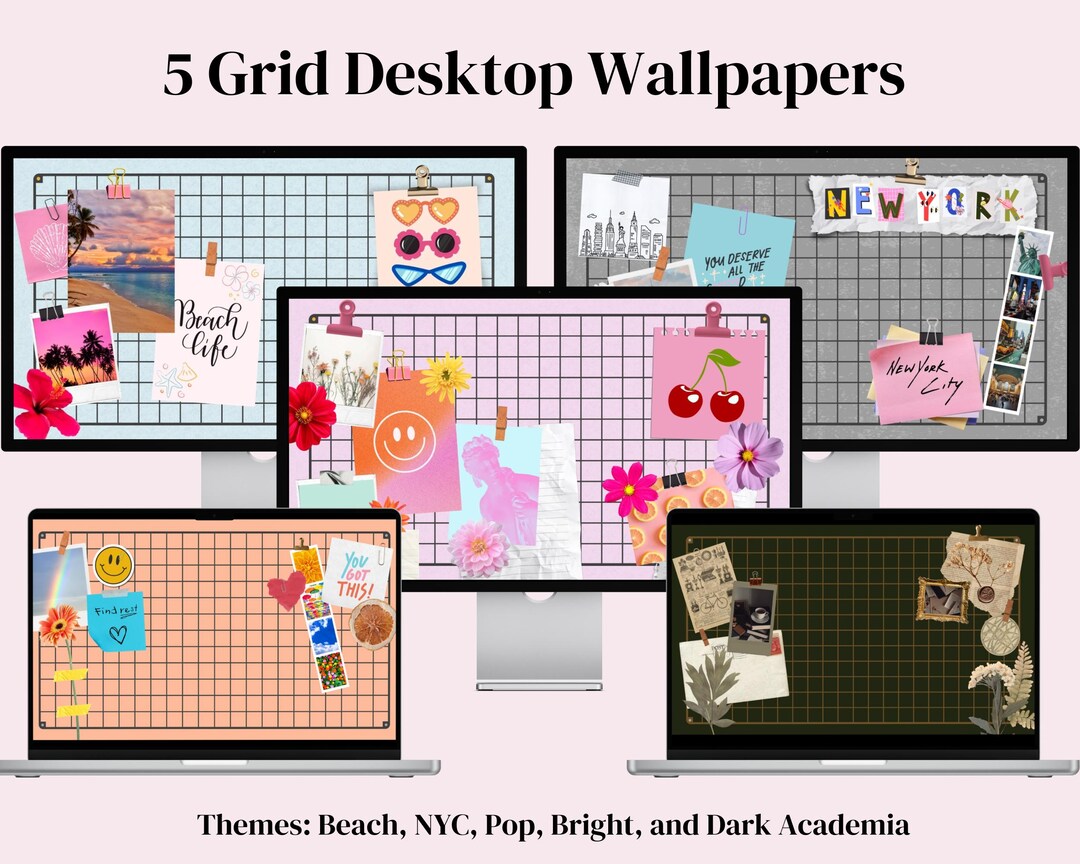 5 Grid Desktop Wallpapers | Digital Download | JPEGS - Etsy