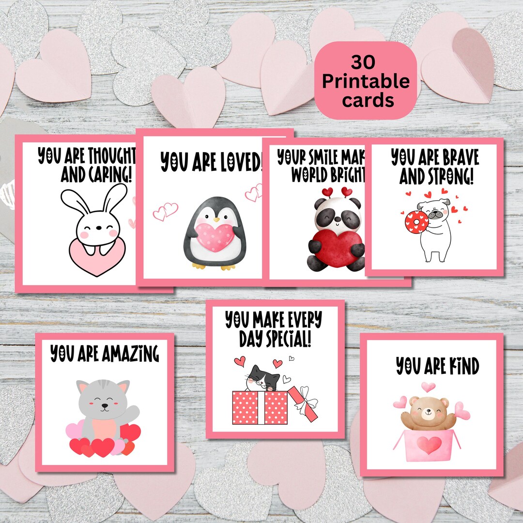 Affirmation Cards for Kids Printable Valentine Cards Positive ...