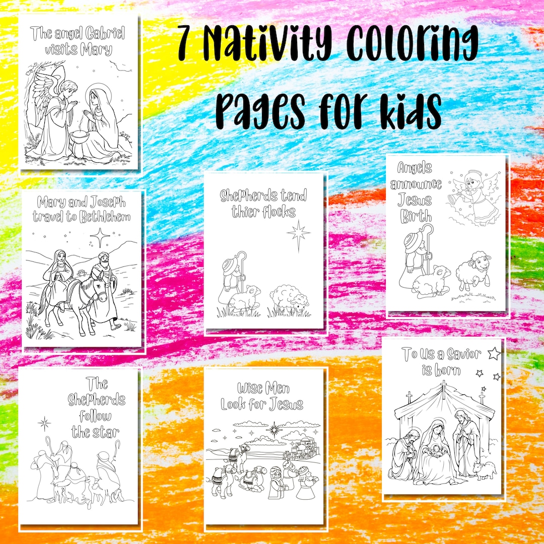 Nativity Coloring Pages: Christmas Story Activity (printable PDF) - Etsy