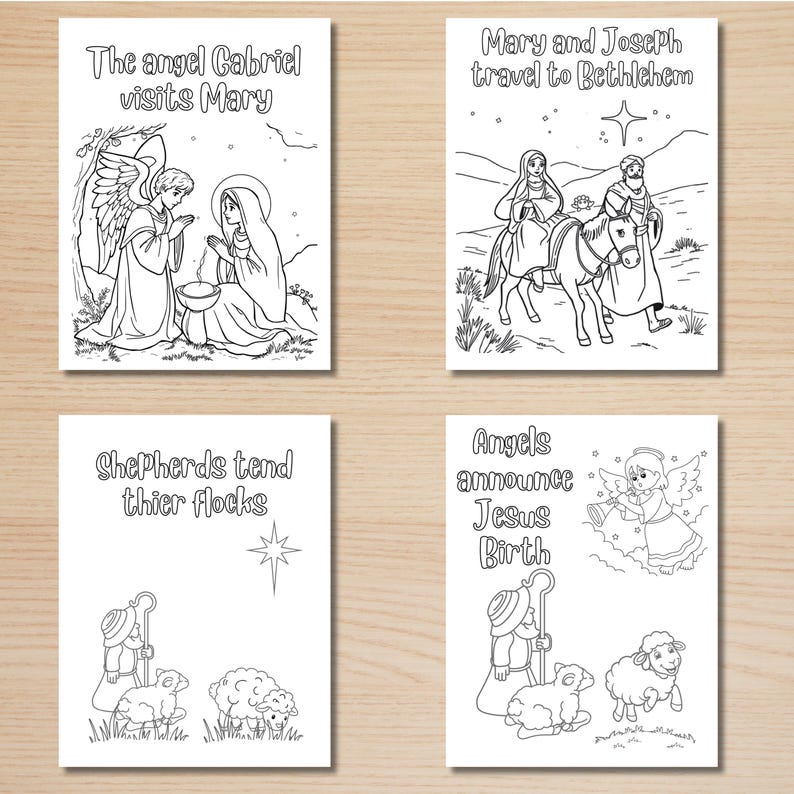 Nativity Coloring Pages: Christmas Story Activity (printable PDF) - Etsy