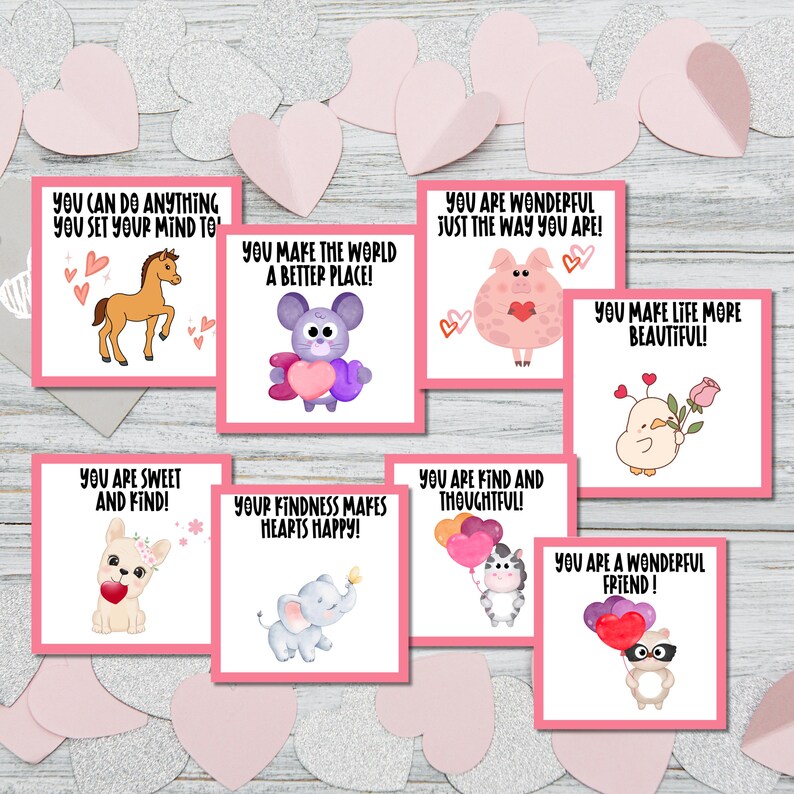 Affirmation Cards for Kids Printable Valentine Cards Positive ...