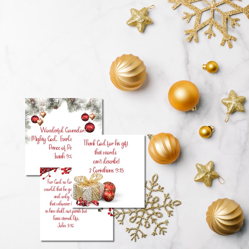 Printable Christmas Scripture Cards: Gift Tags (PDF) - Etsy