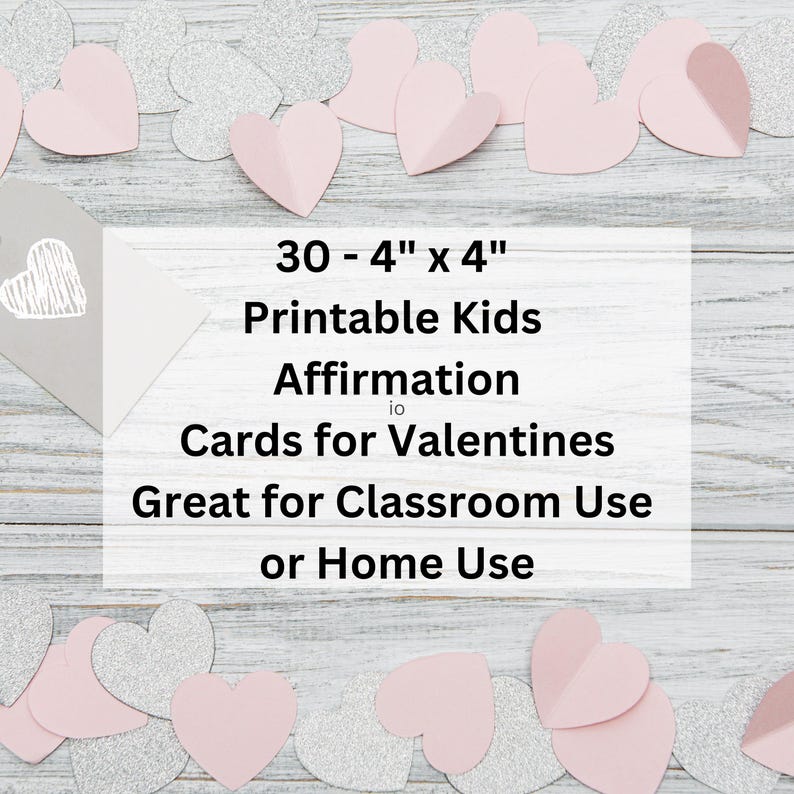 Affirmation Cards for Kids Printable Valentine Cards Positive ...