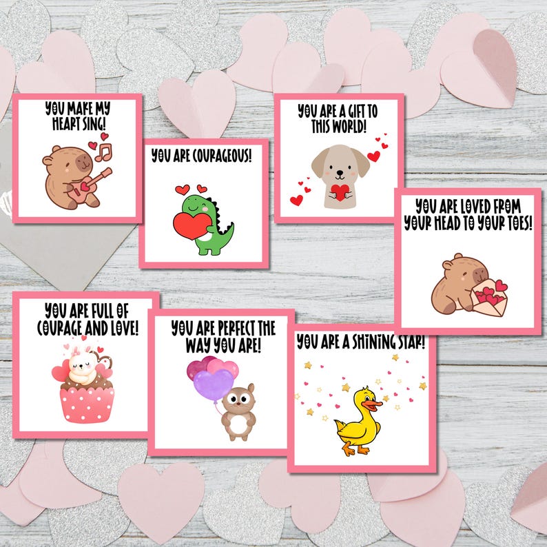 Affirmation Cards for Kids Printable Valentine Cards Positive ...