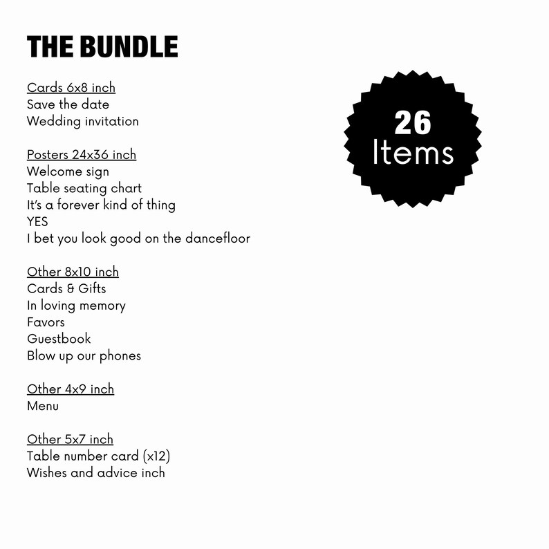 Modern Wedding Signage XL Bundle, Custom Sign Template, Editable ...