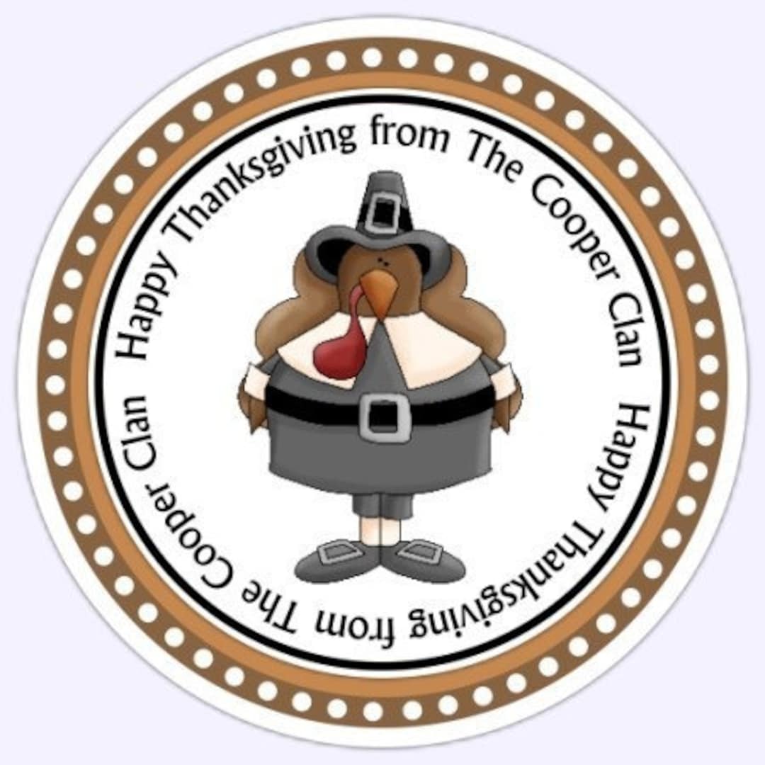 Custom Happy Thanksgiving Stickers, Thanksgiving Holiday Labels ...