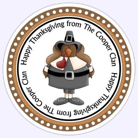 Custom Happy Thanksgiving Stickers, Thanksgiving Holiday Labels ...