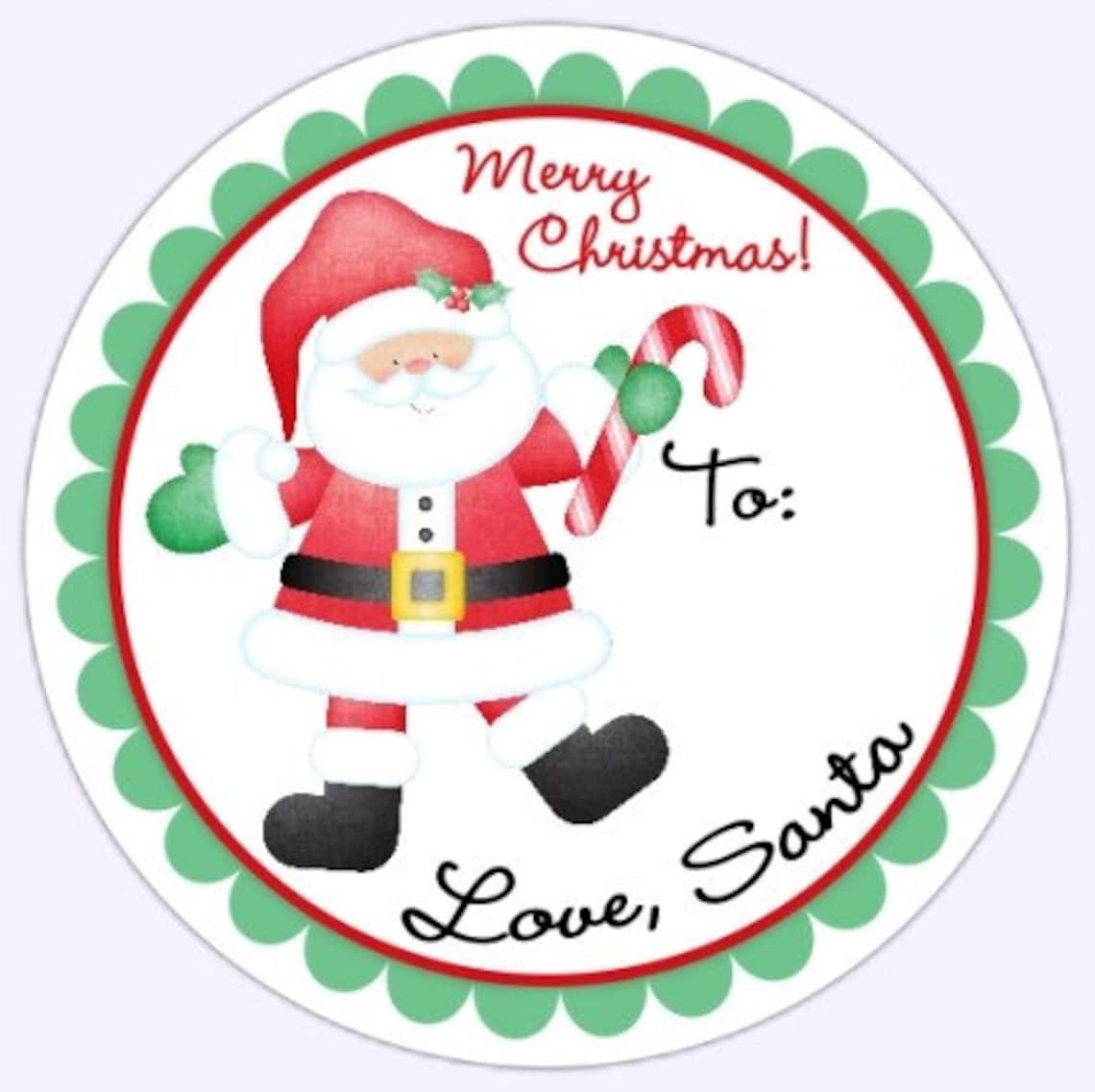 Custom Holiday Round Labels From Santa Stickers 2.5 Inch - Etsy