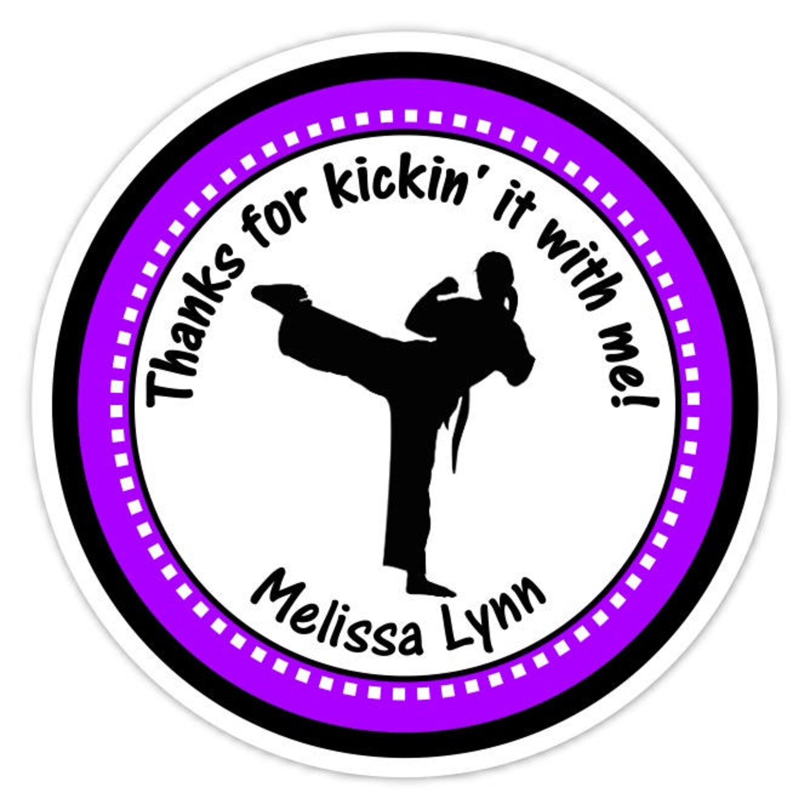 36 Custom Girl's Karate Stickers Karate Birthday Labels - Etsy