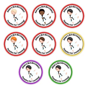 36 Boy's Karate Stickers Custom Karate Birthday Labels - Etsy