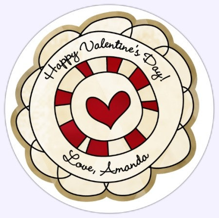 Custom Valentine's Day Labels, Stickers - Funky Circles, Personalized ...