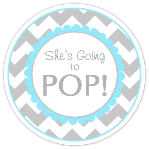 Grey Chevron Round Sticker