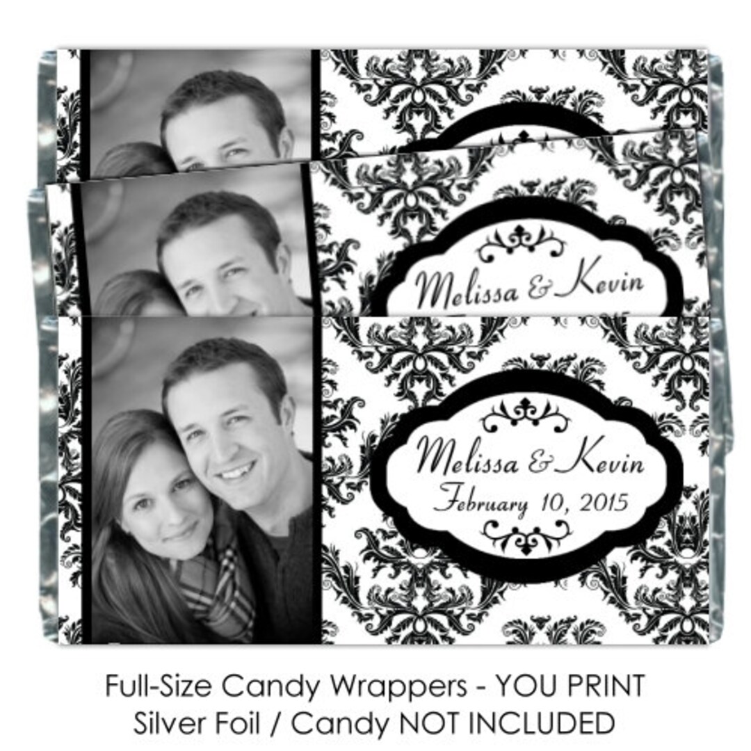 YOU PRINT - Wedding Candy Wrappers, Photo Candy Wrappers - Fit Over 1. ...