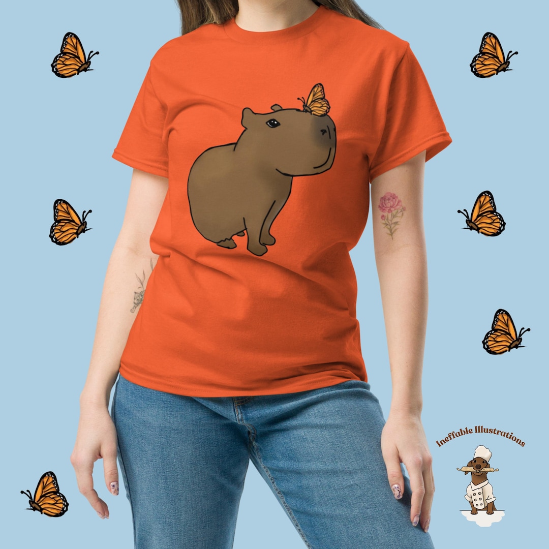 Camisa con un lindo capibara dibujado a mano: camisa unisex 100 % ...
