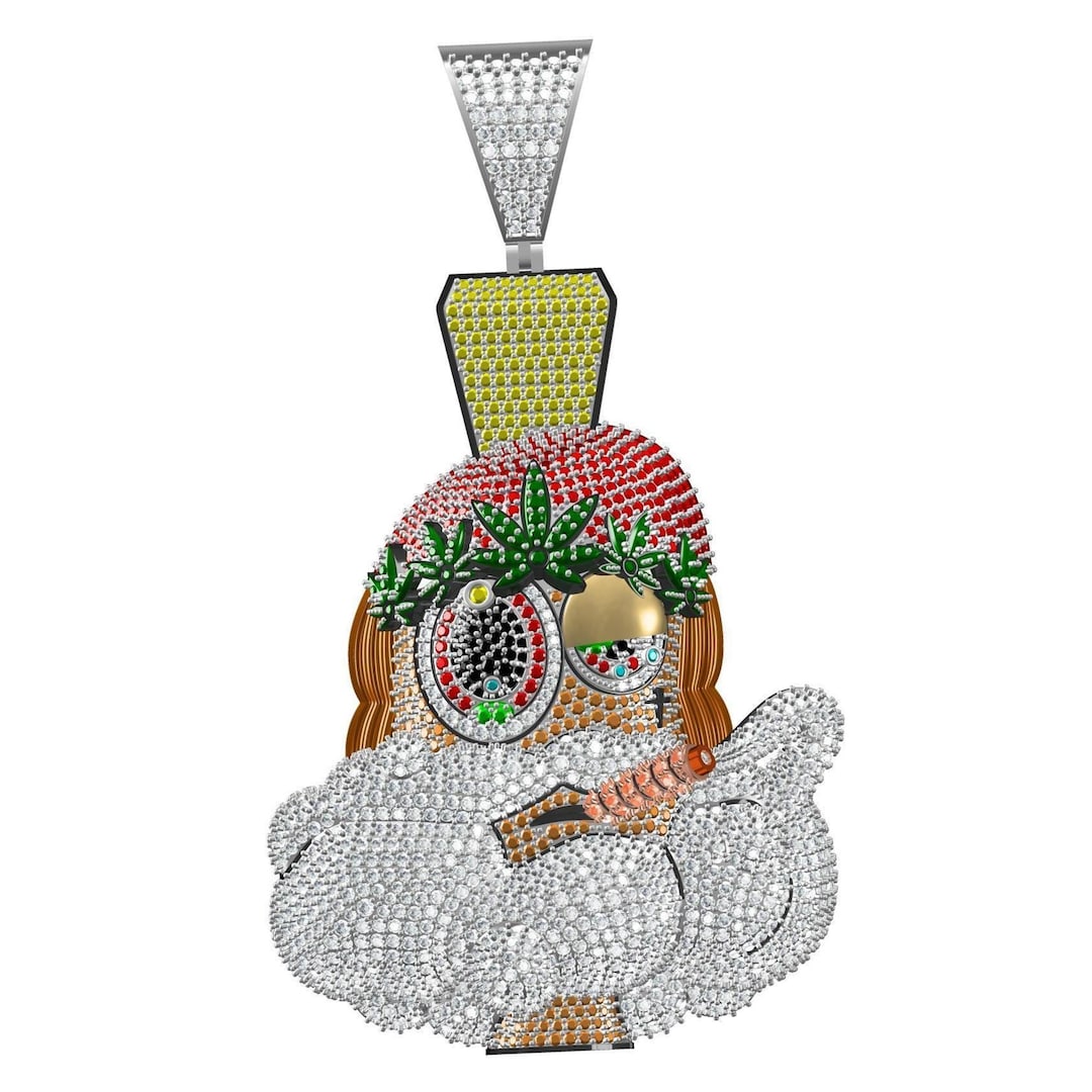 Moissanite Cartoon Characters Iced Out Pendant, Iced Out Character ...