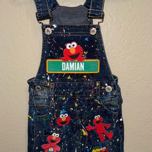 Custom Elmo Overalls, Overalls Birthday Outfit, Custom Overalls, Sesame ...