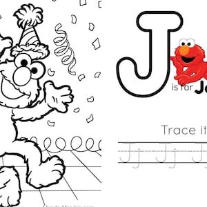 Custom Elmo/sesame Street Coloring Book - Etsy
