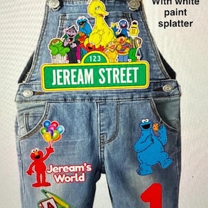 Custom Elmo Overalls, Overalls Birthday Outfit, Custom Overalls, Sesame ...
