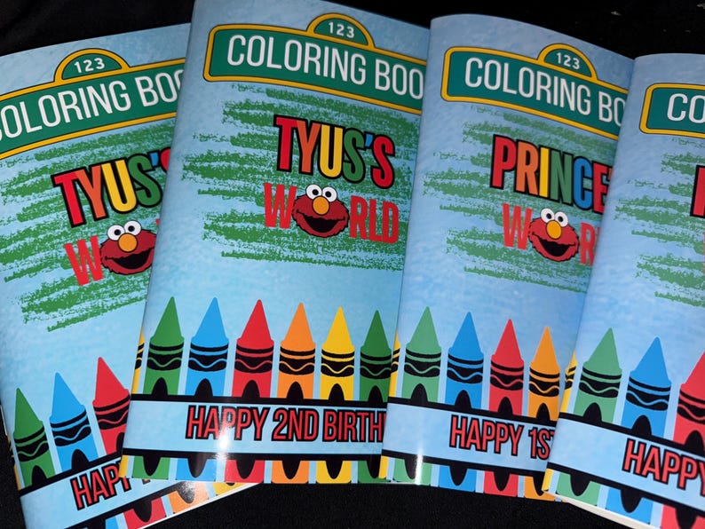 Custom Elmo/sesame Street Coloring Book - Etsy