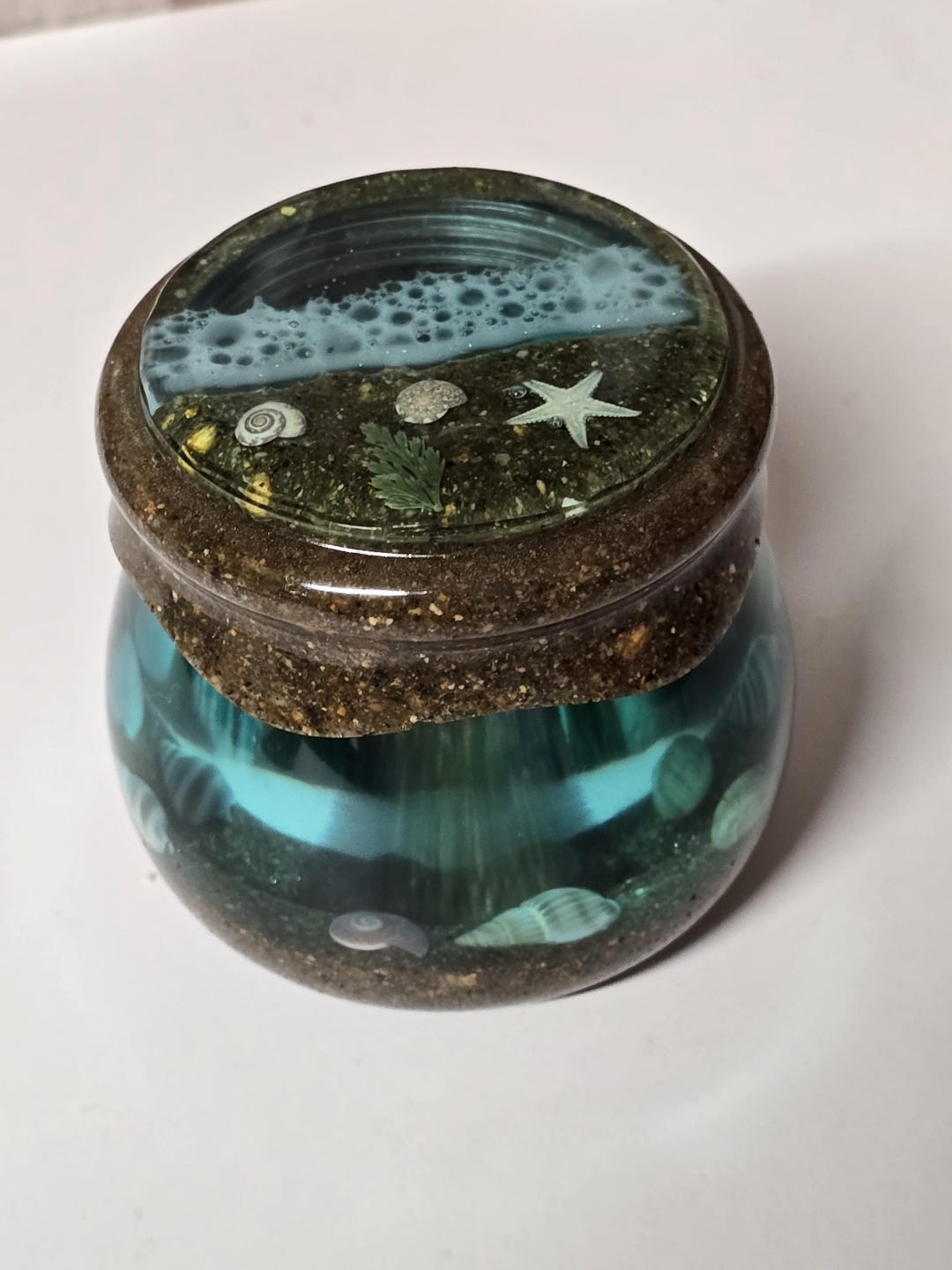 Seashell Small Mason Style Jar, Beach Theme Decor, Coastal Decor, Mini ...