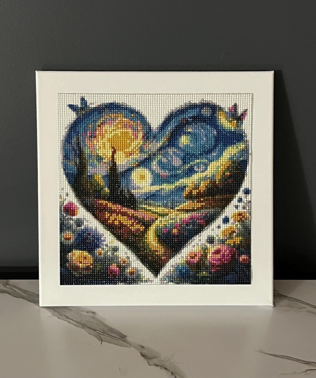 Starry Night Heart 3D, Creative Starry Night Wall Decor, Vincent Van ...