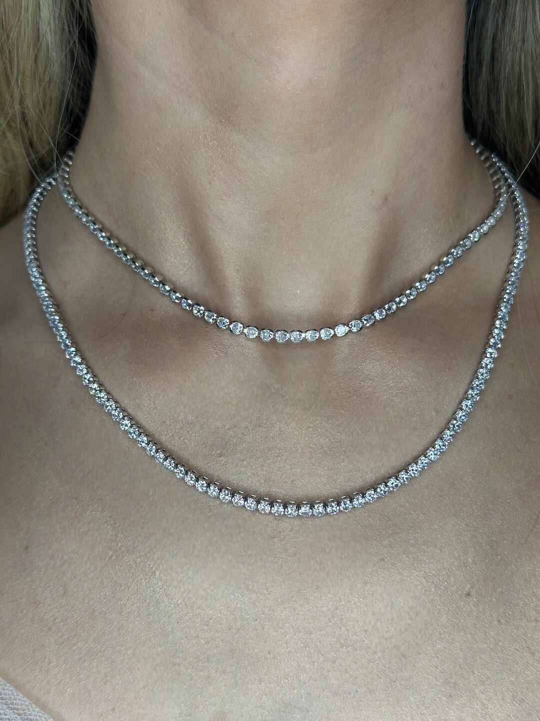 Custom Tennis Necklace, Dainty Tennis Necklace, Choker Tennis Necklace ...