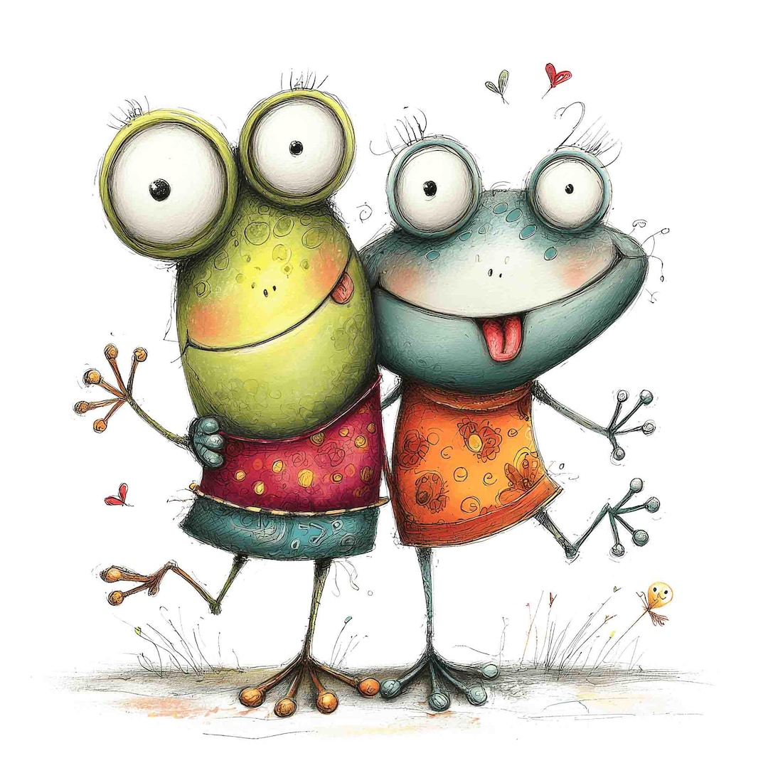 20 Crazy Frog Friends Clipart PNG Bundle • Joyful Cartoon Frogs for ...