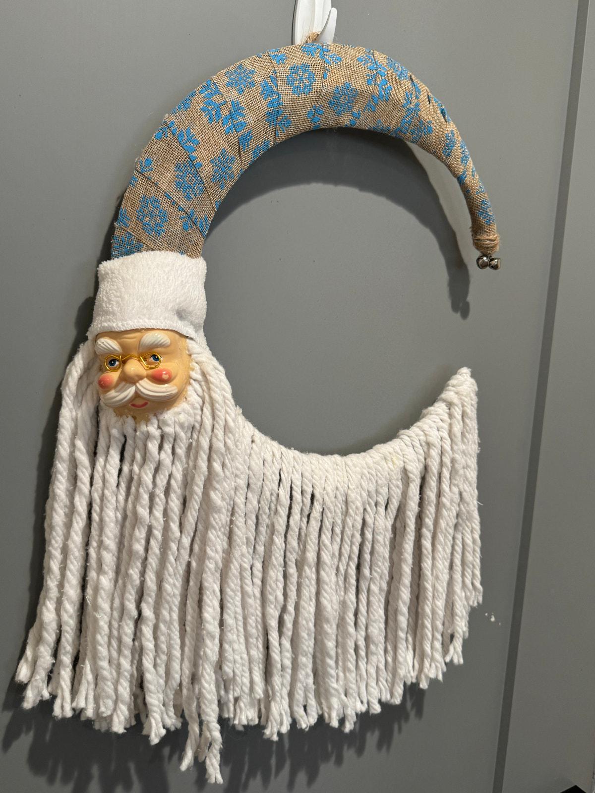 Vintage Repurposed Celestial Crescent Moon Santa Claus Door Christmas ...