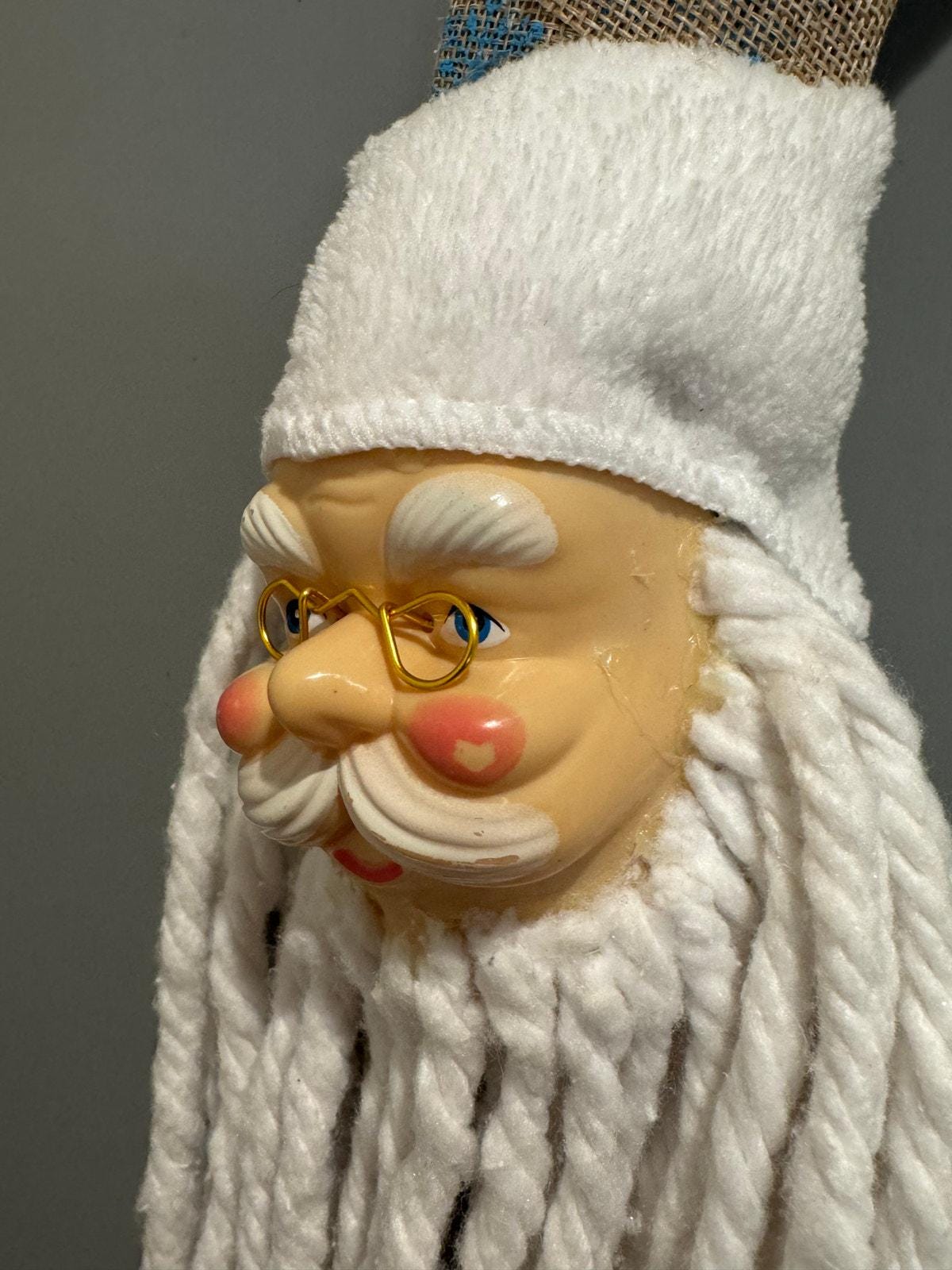 Vintage Repurposed Celestial Crescent Moon Santa Claus Door Christmas ...