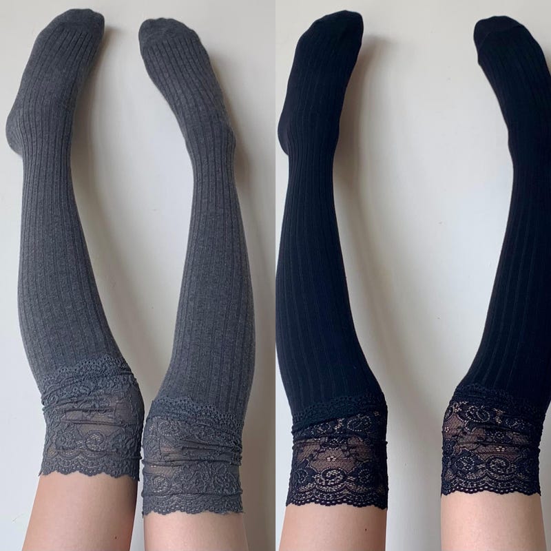 Long Black Socks - Etsy