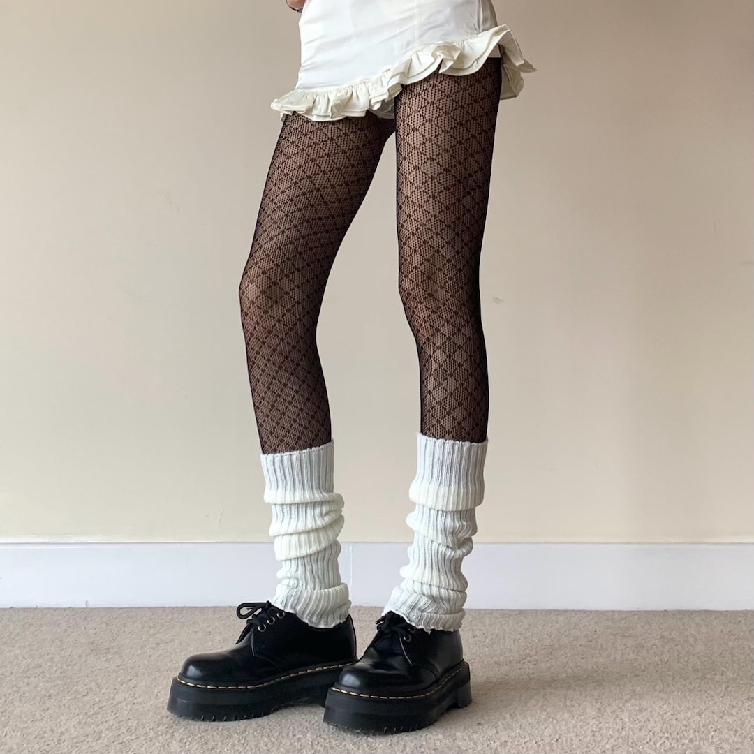Black Fishnet Tights With Cross-check Pattern – Gothic & Bold Mesh ...