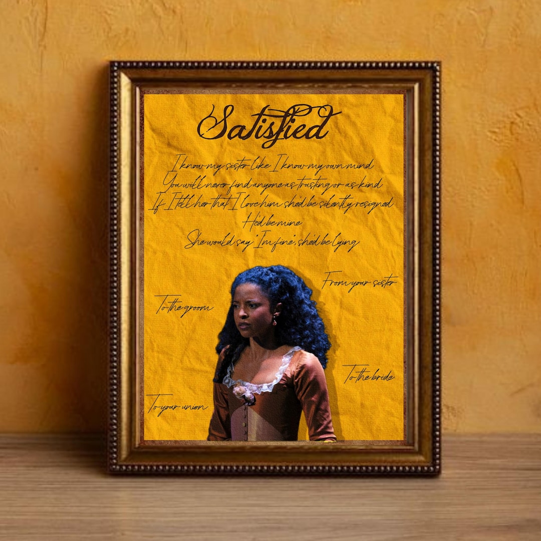 Satisfied Hamilton Poster - Etsy